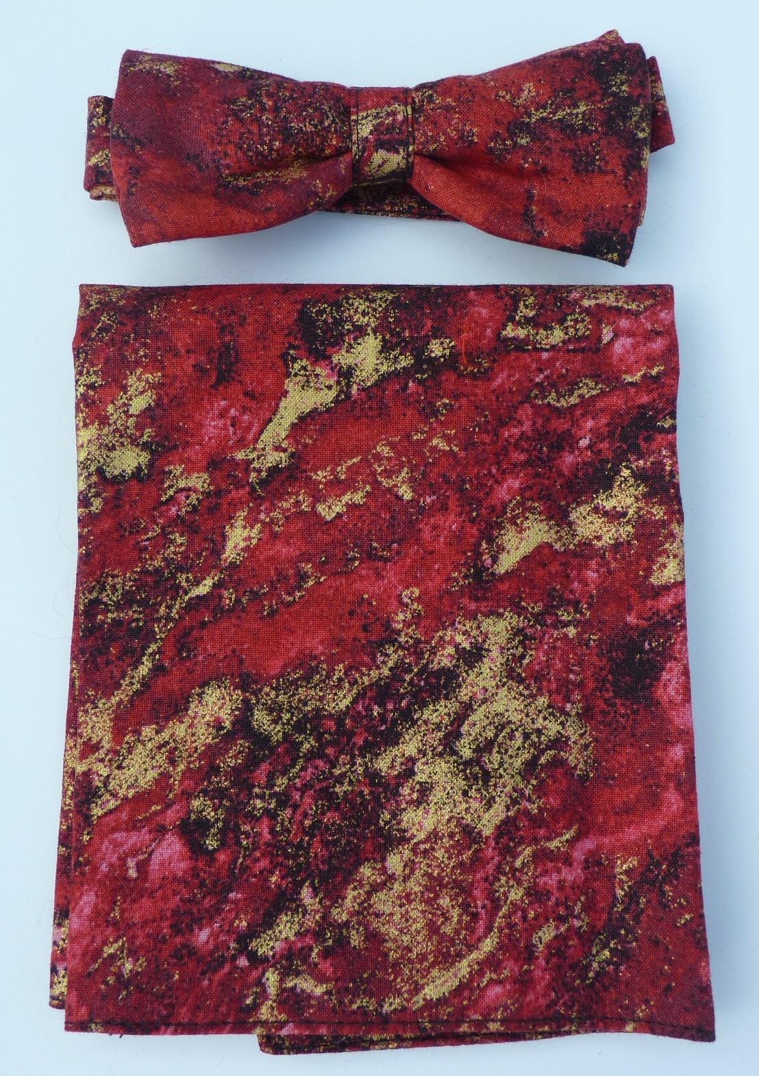 Volcanic Lava Pre Tied Bow Tie & Pocket Square - Pocketwatch Waistcoats